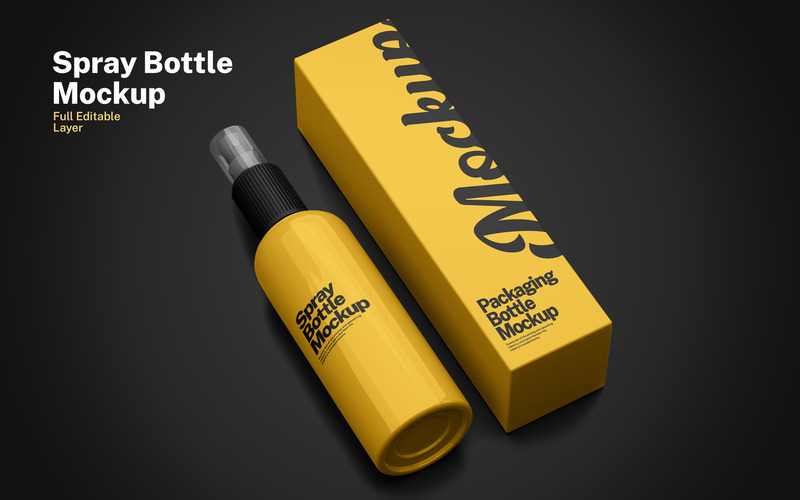 3D Spray Bottle Mockup | Packaging Mockup - TemplateMonster