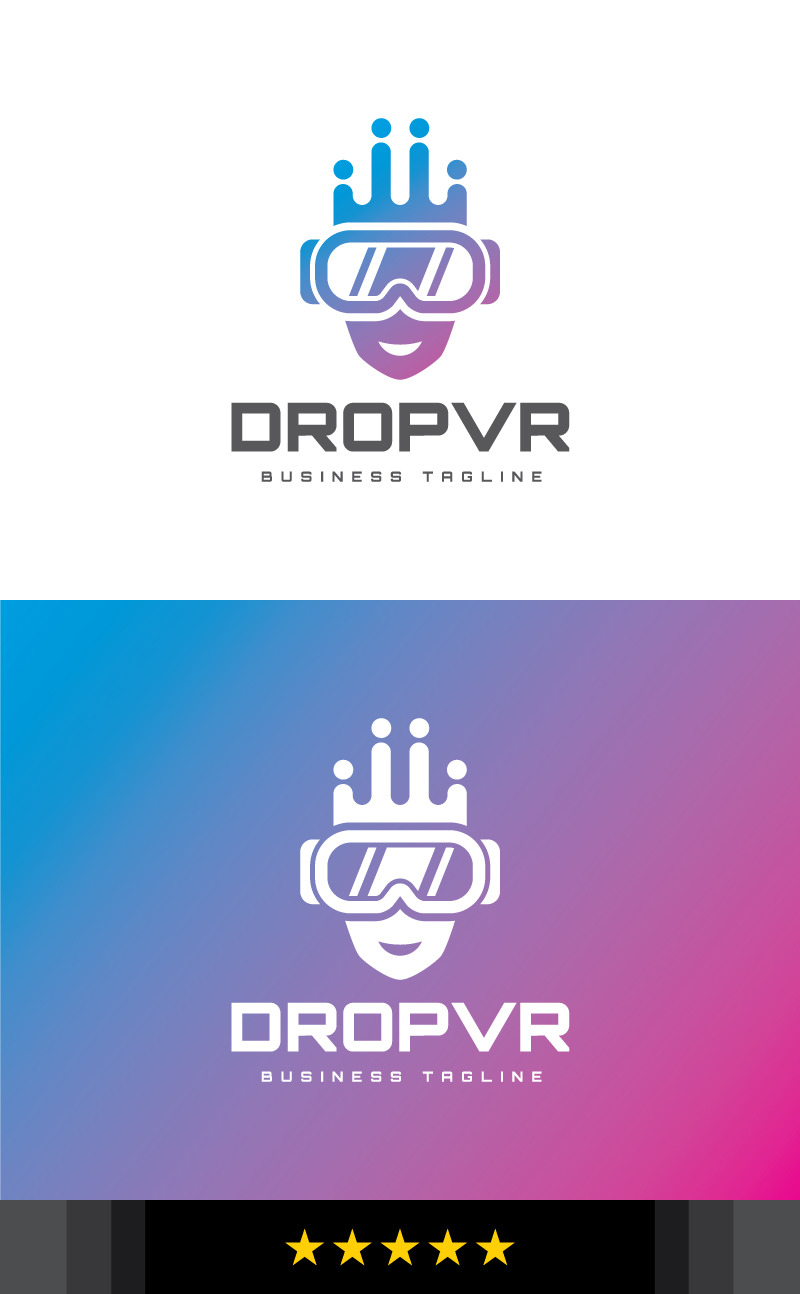 Human Drop VR Logo Template #353772 - TemplateMonster