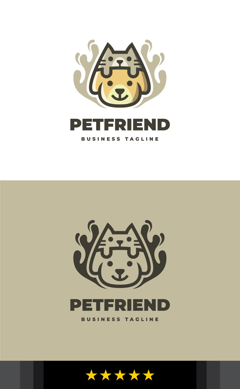 Cute Pet Friend Logo Template #359037 - TemplateMonster
