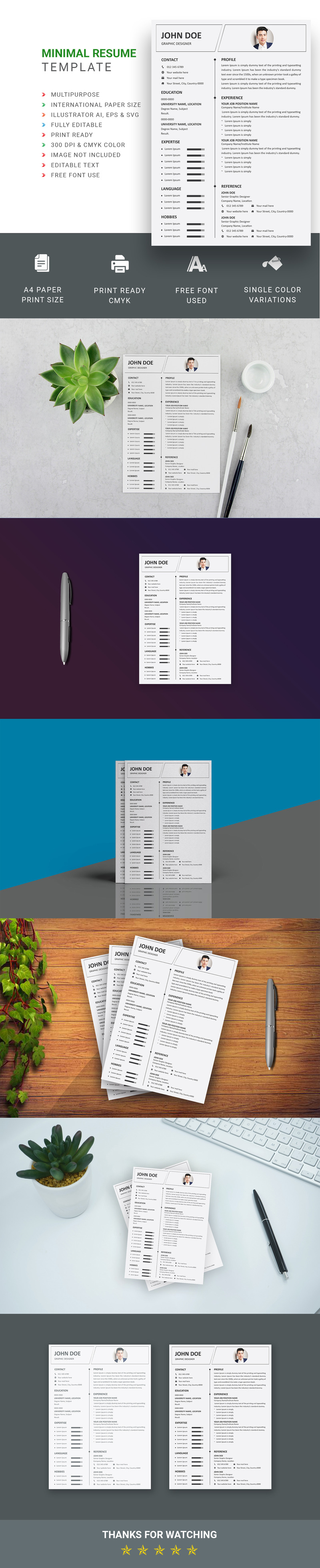 Minimal Modern Resume Template Design - TemplateMonster