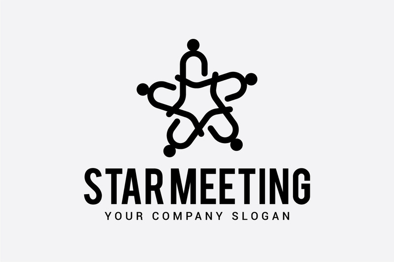 Star Meeting Logo Design Template #366548 - TemplateMonster