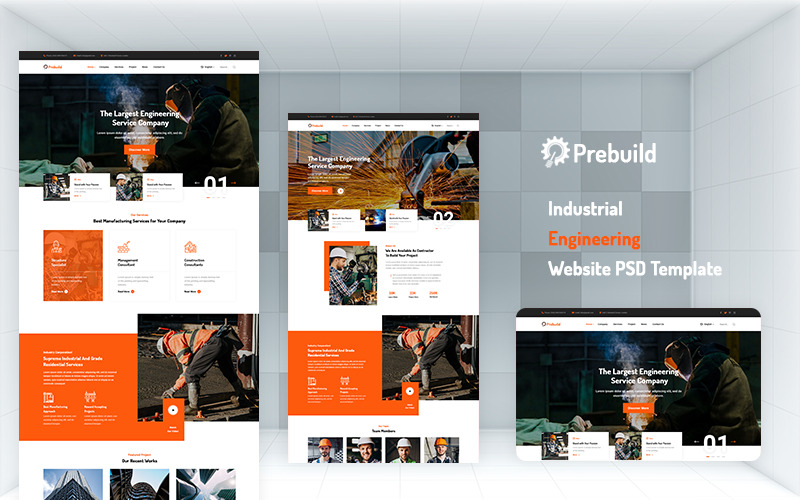 Pribuild - Industrial Engineering Website PSD Template