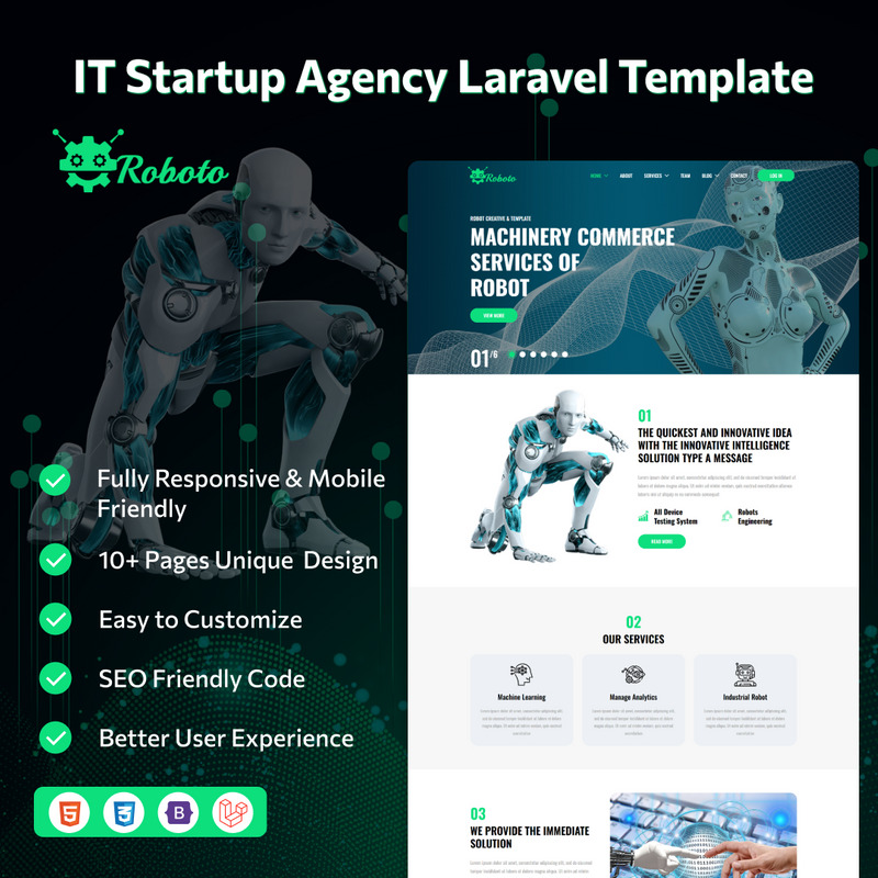 Roboto - AI and IT Startup Agency Laravel Template
