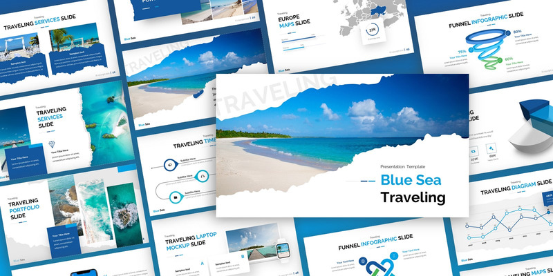 Blue Sea - Traveling Multipurpose PowerPointTemplate