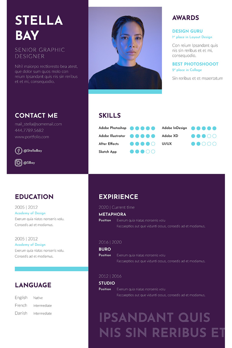 CV Adobe InDesign Resume Template 157601 TemplateMonster