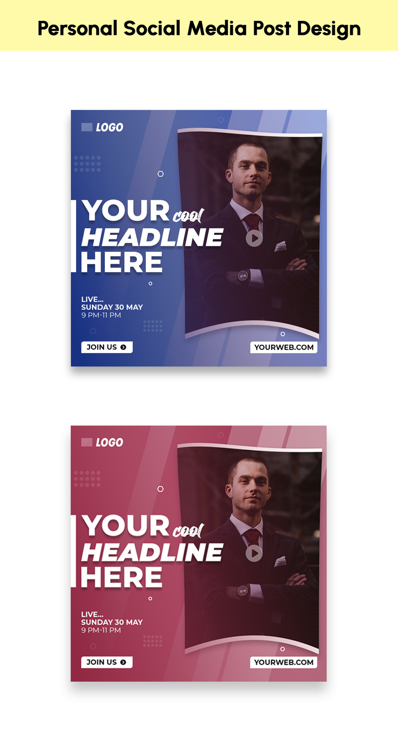 Free Personal Live Social Media Post Banner Design
