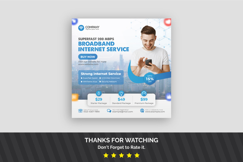 Broadband Internet Service Instagram Post Template