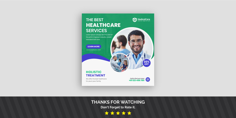 Clean Medical Healthcare Doctor Flyer Social Media Post Promotional Banner