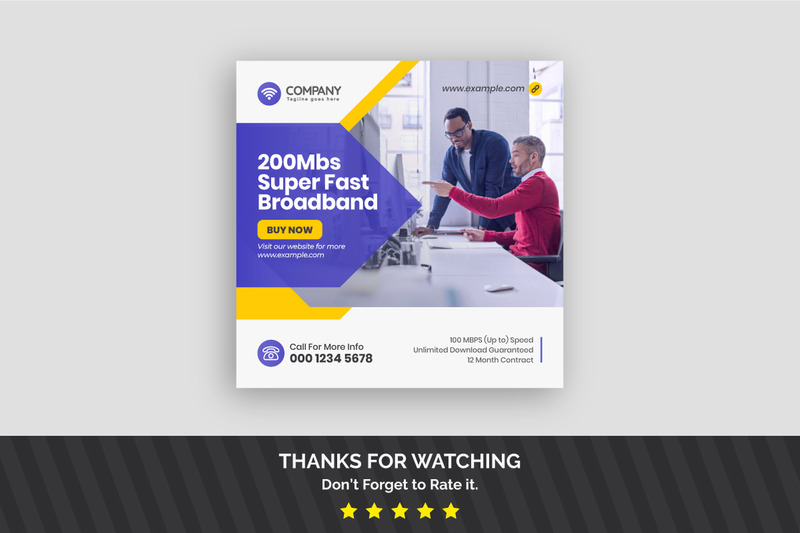 Internet Service Provider Instagram Post Social Banner Template