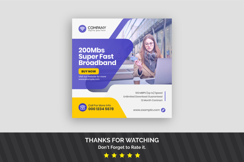 Internet Service Instagram Post Design Template