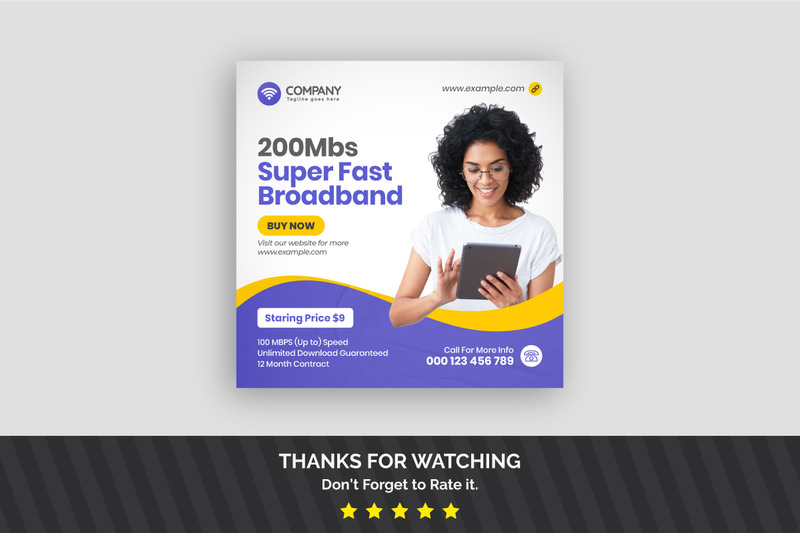 Internet Service Promotion Instagram Post Banner Template