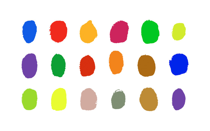 Buntes Aquarell abstrakter Pinselstrich-Formsatz