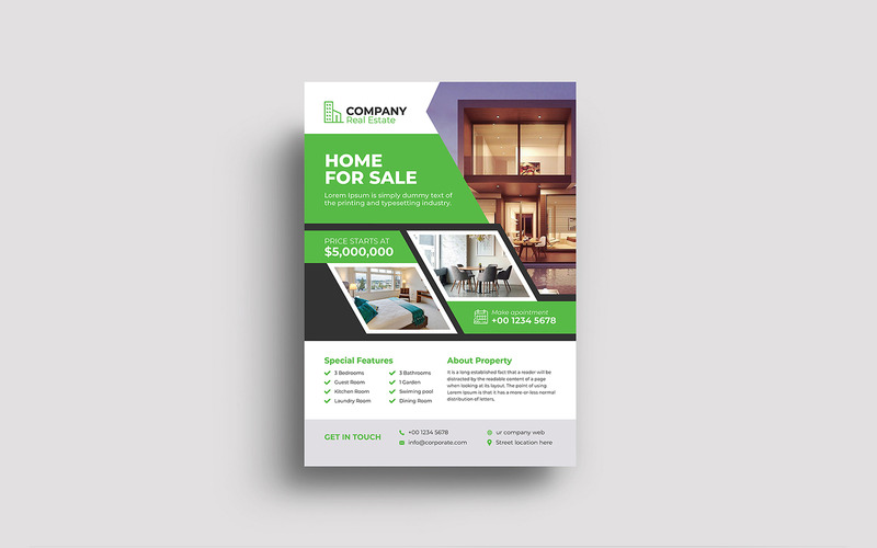 Modern Real Estate Home Flyer Template - TemplateMonster