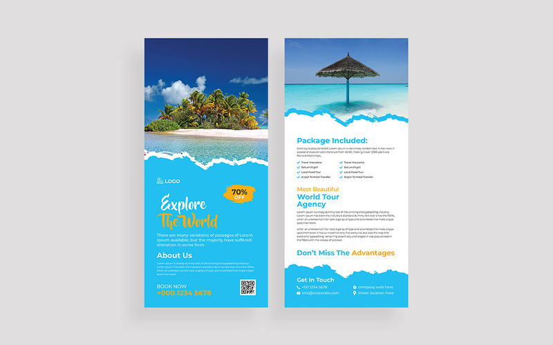 Modern Travel Rack Card Bundle #296546 - TemplateMonster