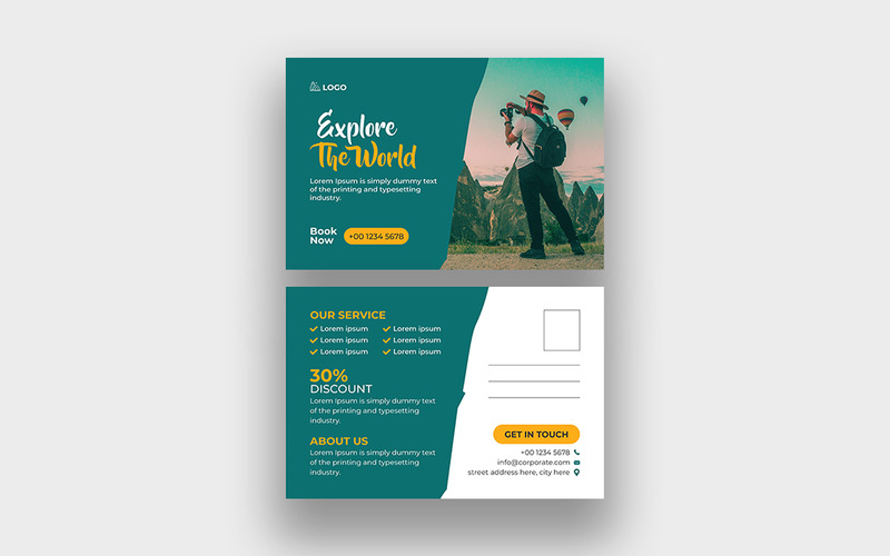 Travel Tour Postcard Template Design - TemplateMonster