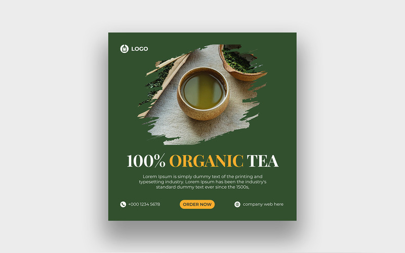 Tea Facebook Instagram Post Template - TemplateMonster