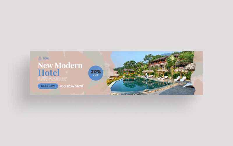 Modern Hotel LinkedIn Cover Photo Template - TemplateMonster