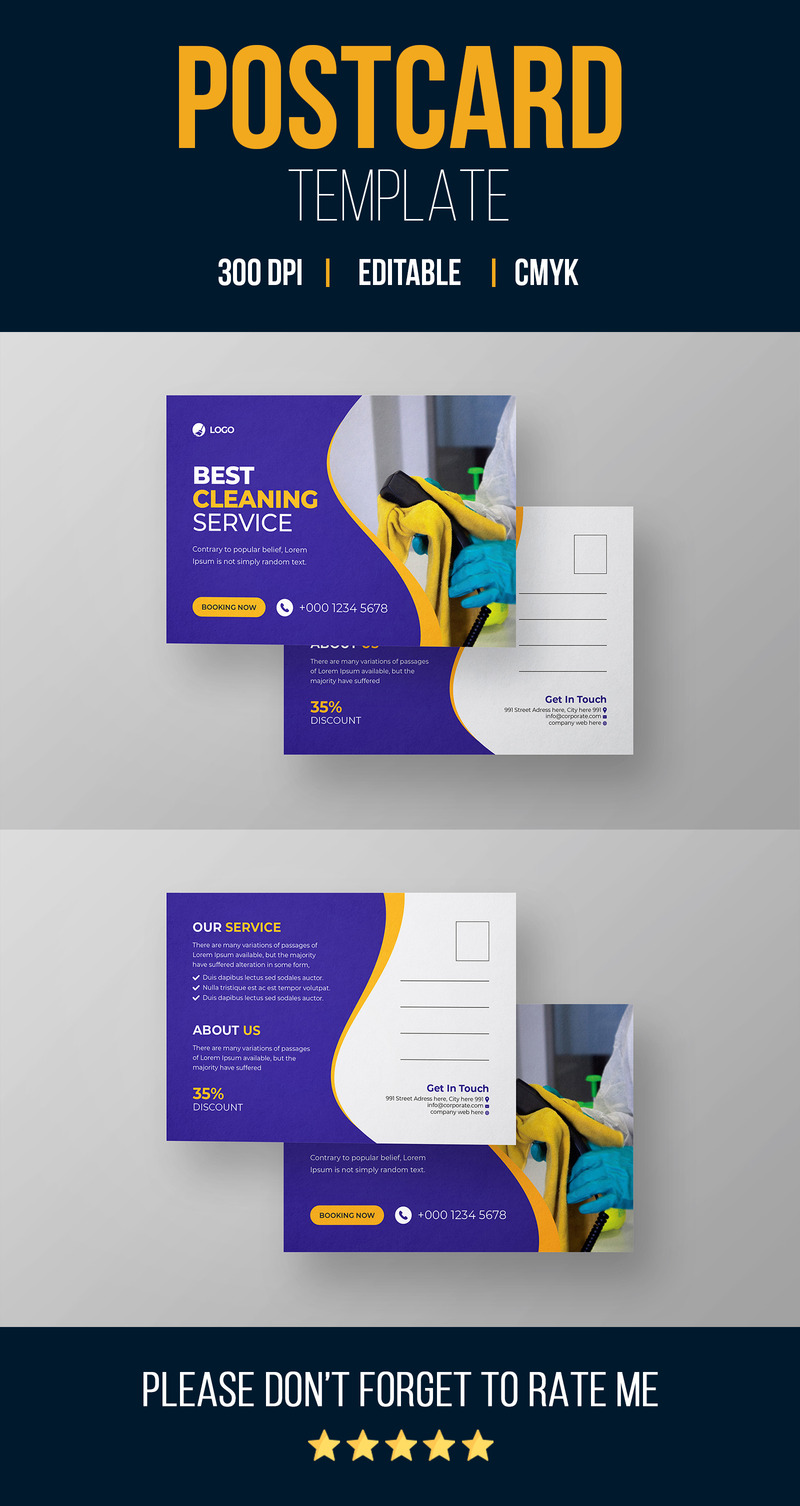 Cleaning Service Postcard #277786 - TemplateMonster