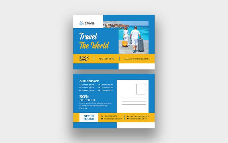 Tour Travel Postcard Design Template - TemplateMonster