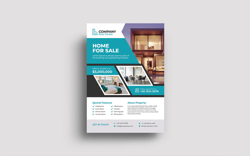 Modern Real Estate Home Flyer Template - TemplateMonster