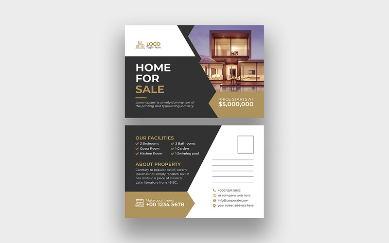 Modern Home Postcard Design #298279 - TemplateMonster