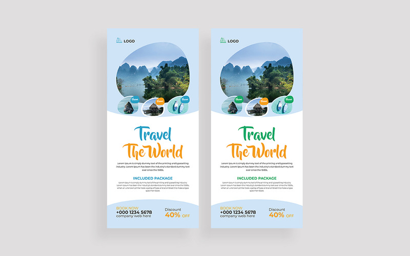 Modern Travel Rack Card Bundle #296546 - TemplateMonster