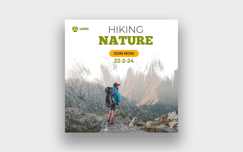 Hiking Facebook Post Design Template - TemplateMonster