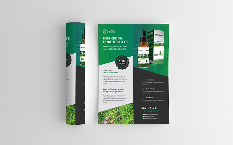 Hemp or Cbd Flyer Template #305310 - TemplateMonster