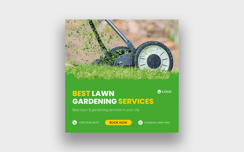Lawn Mower Facebook Post Template #296794 - TemplateMonster
