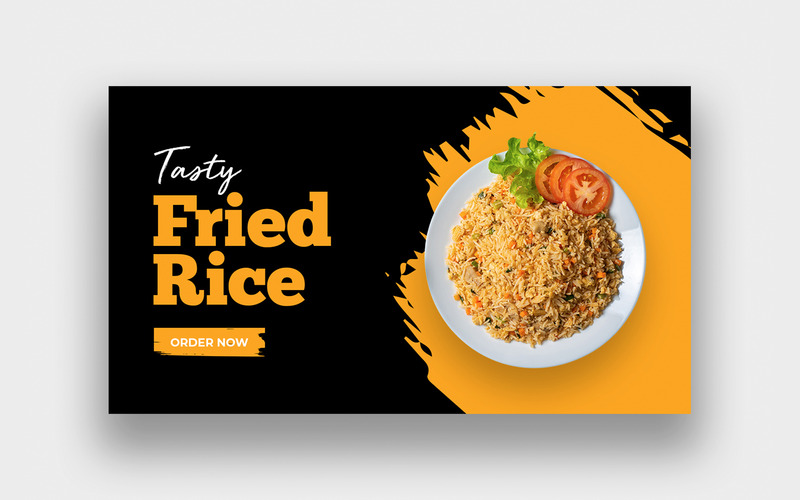 Fried Rice Food YouTube Thumbnail Template - TemplateMonster