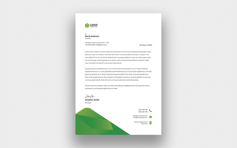 Modern corporate letterhead template - TemplateMonster