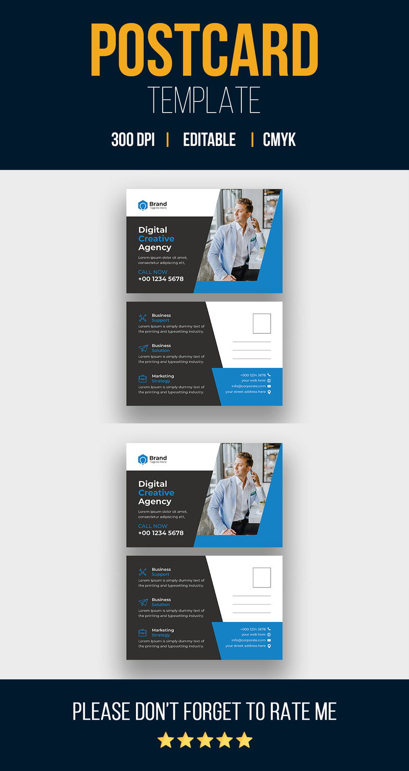 Modern Corporate Postcard #277789 - TemplateMonster