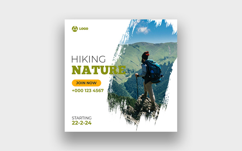 Hiking Instagram Post Template #296780 - TemplateMonster