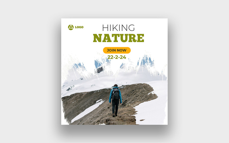 Hiking Facebook Instagram Post Design - TemplateMonster