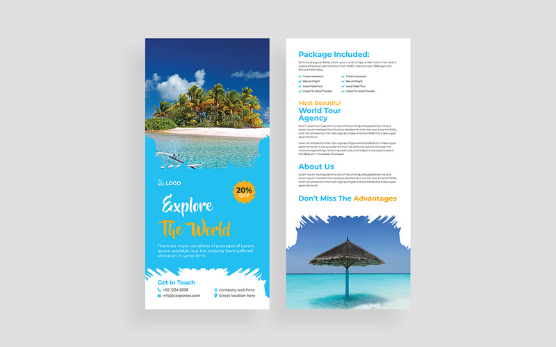 Modern Travel Rack Card Bundle #296546 - TemplateMonster