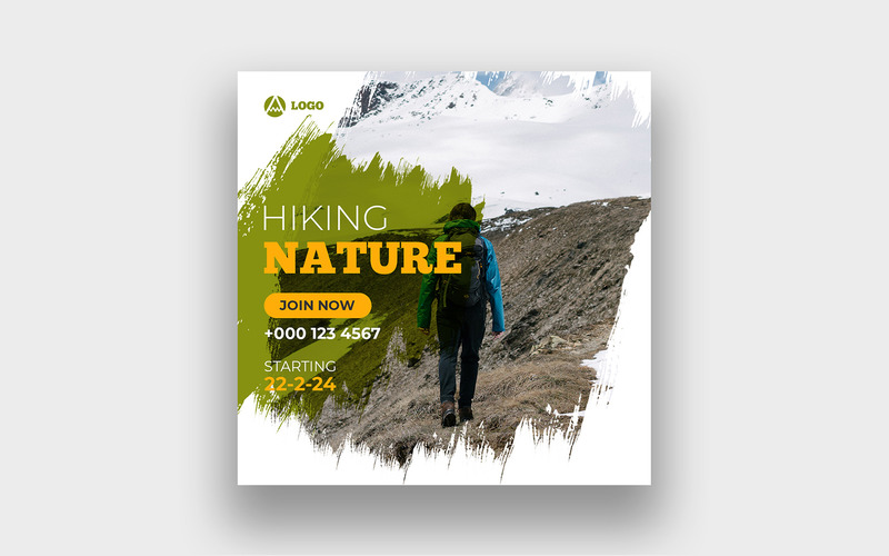 Hiking Instagram Post Design Template - TemplateMonster