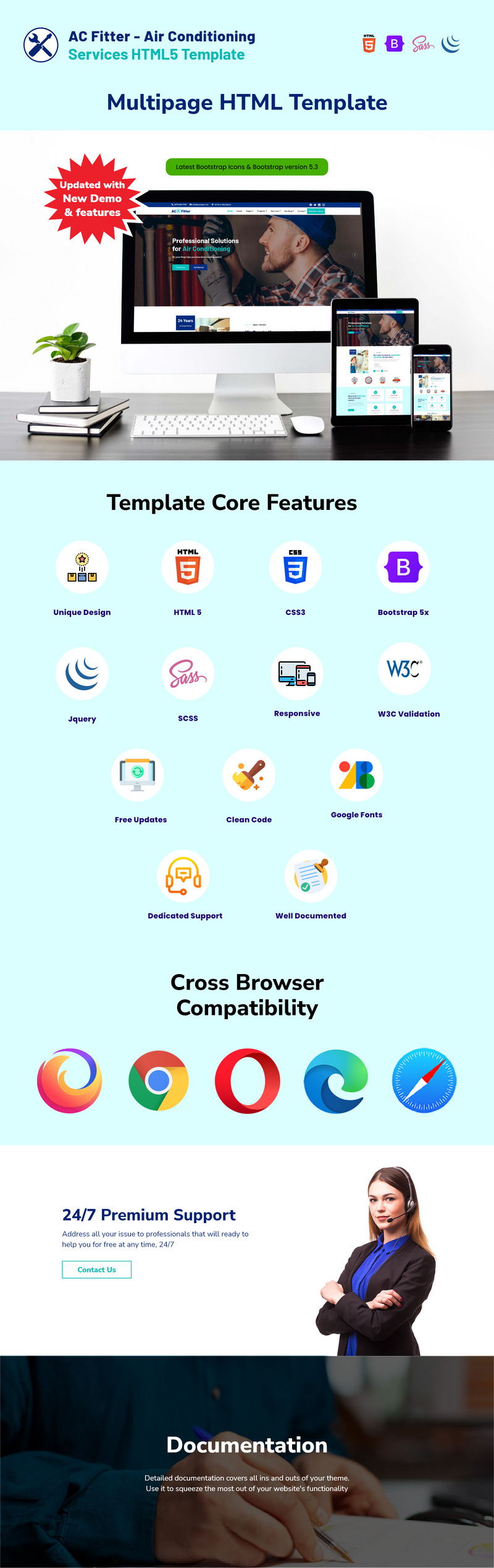 AC Fitter - Air Conditioning Services HTML5 Template