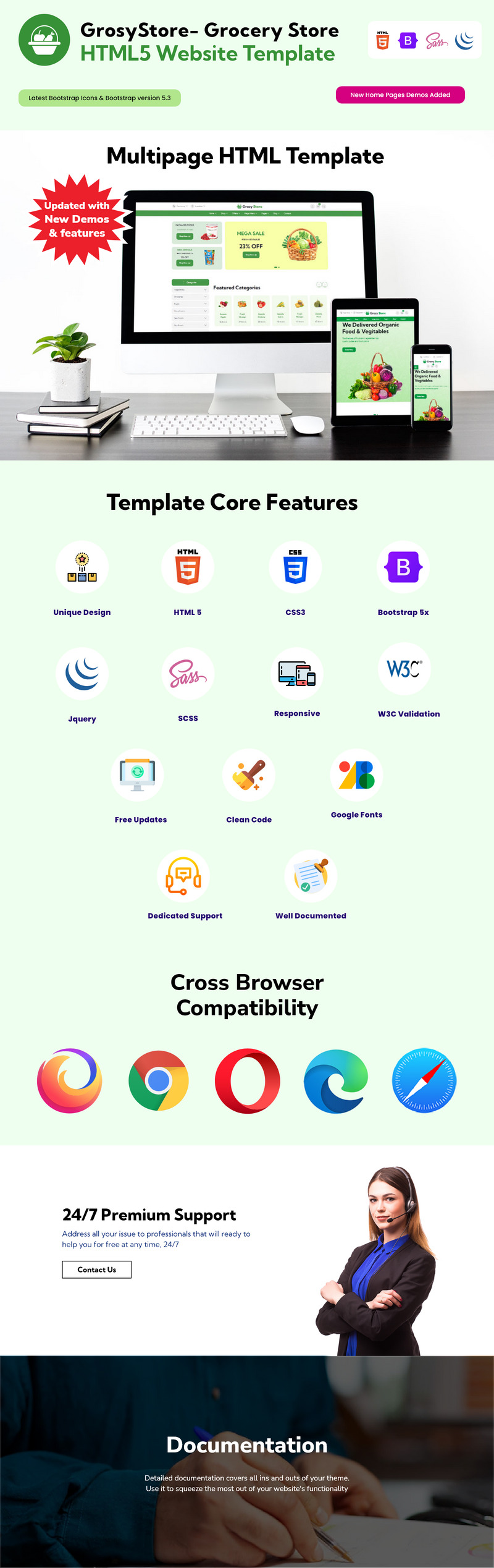 GrosyStore- Grocery Store HTML5 Website Template