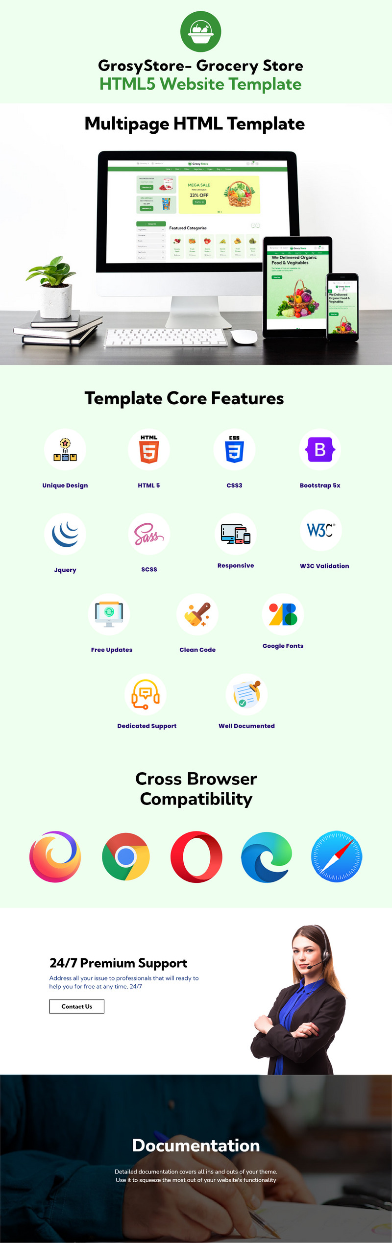 GrosyStore- Grocery Store HTML5 Website Template