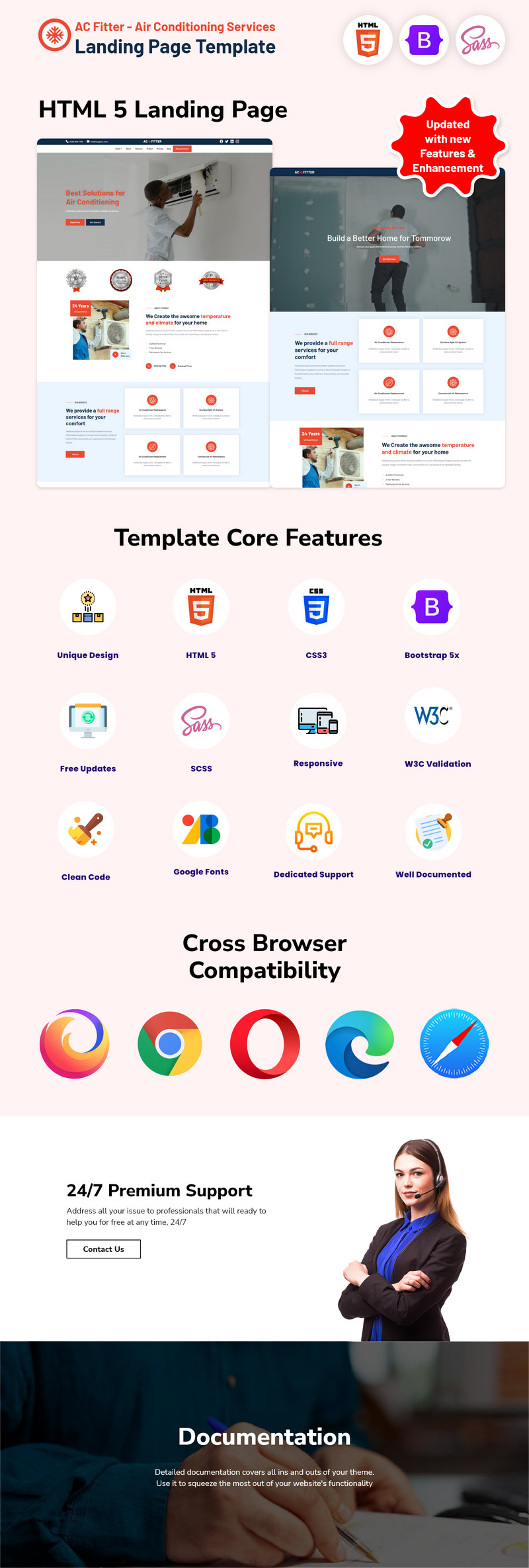 AC Fitter - Air Conditioning Services Landing Page Template