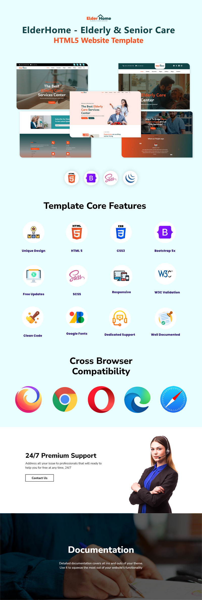 ElderHome - Elderly & Senior Care HTML5 Website Template