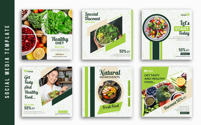 Healthy And Natural Food Social Media Post For Instagram Or Promotional ...