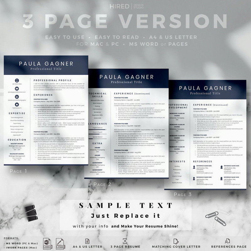 PAULA - Modern and Professional Resume Layout, Cover Letter and ...