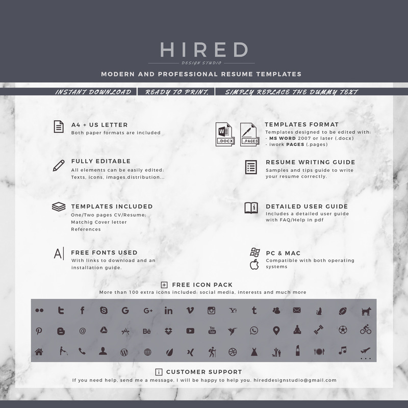 MIA - Creative Resume with photo for Word & Pages. CV With Picture and ...