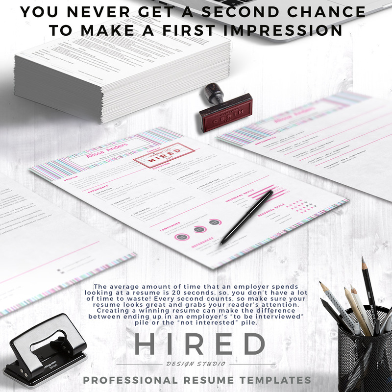 ALISSA - 1 Page Resume Template, CV for Word and Pages, Creative Resume ...