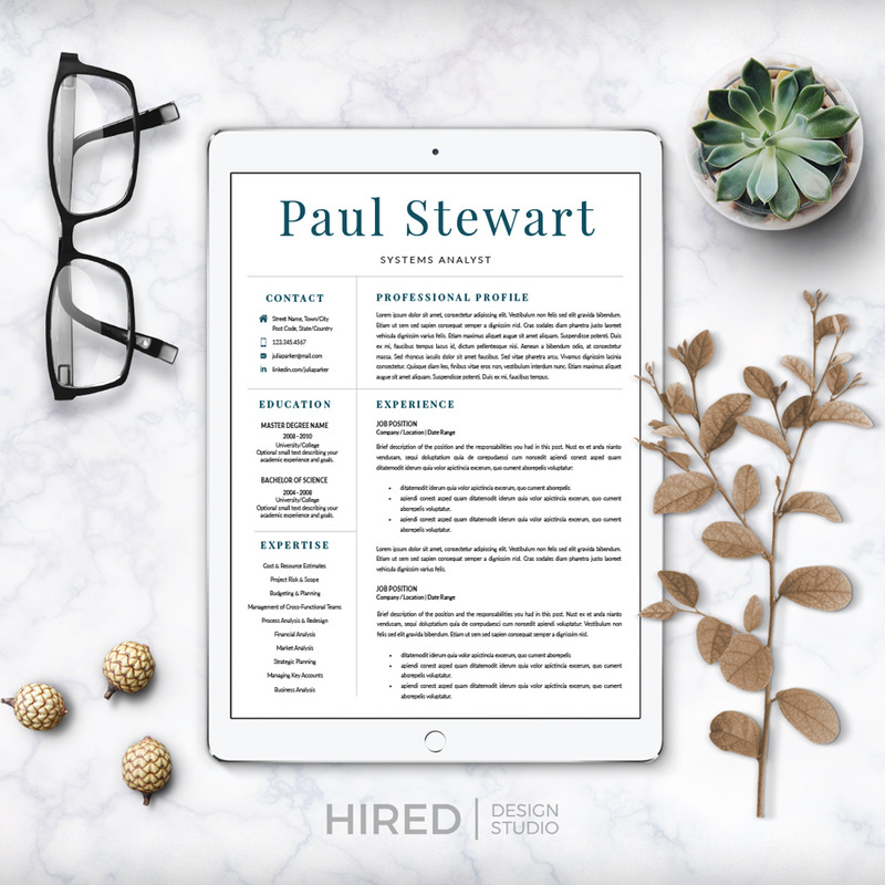 PAUL - Professional Resume for Word and Pages. CV with Cover Letter ...