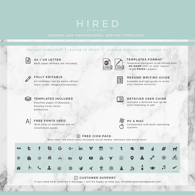 SUSAN - 2 & 3 Page Modern Resume Template with Cover, References Page ...