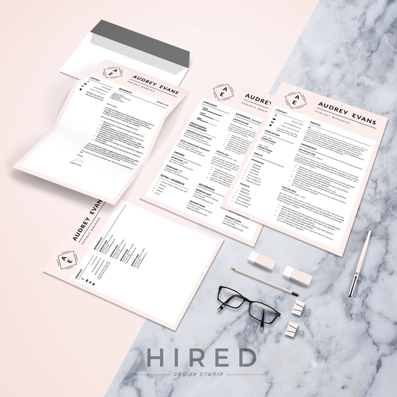 AUDREY - Creative Resume with Logo. Project manager Resume, cover ...