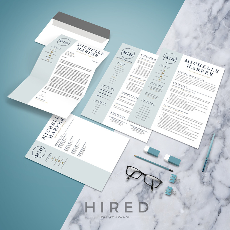 MICHELLE - Professional CV Template with Logo and Modern Cover Format ...