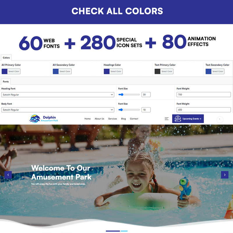 Dolphin - Amusement Park WordPress Theme - TemplateMonster